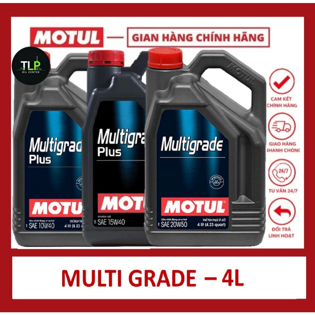 DẦU NHỚT DÀNH CHO OTO MÁY XĂNG MOTUL MULTIGRADE PLUS API SP 10W40/15W40 & 20W50 4L | Shopee Việt Nam