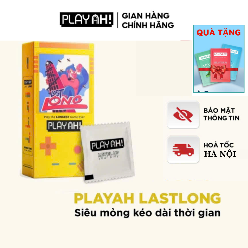 Bao Cao Su PlayAh Last Long Siêu Mỏng Kéo Dài Thời Gian Quan Hệ Hộp10 chiếc size 52mm | Shopee ...