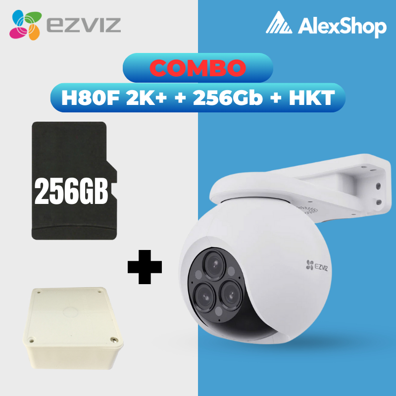 [COMBO] Camera Ezviz H80F 4M + Thẻ 256G + HKT , Zoom 12x Ngoài Trời 3 ...