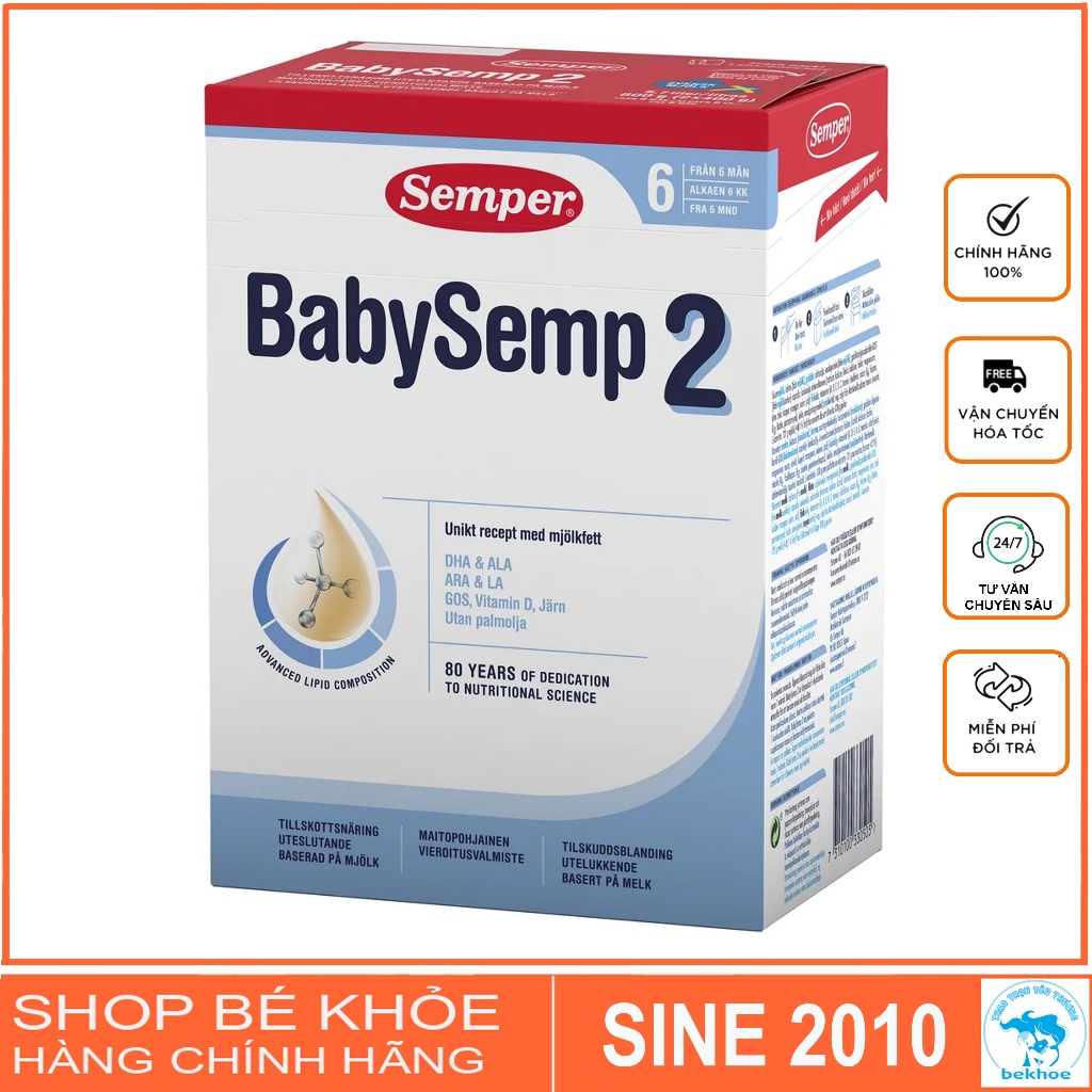 Sữa Semper Baby Semp Thụy Điển số 2 800gr (Mẫu mới - Date mới nhất ...