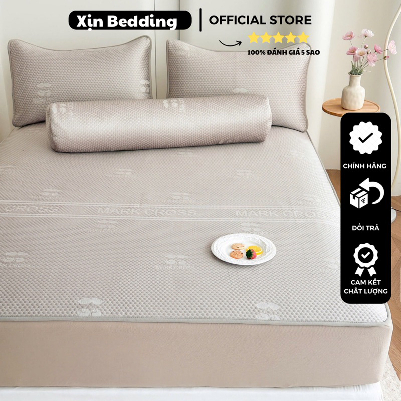 Chiếu băng lạnh Cherry Mark Cross Kèm Vỏ Gối Ôm Cao Cấp, Chiếu băng ...