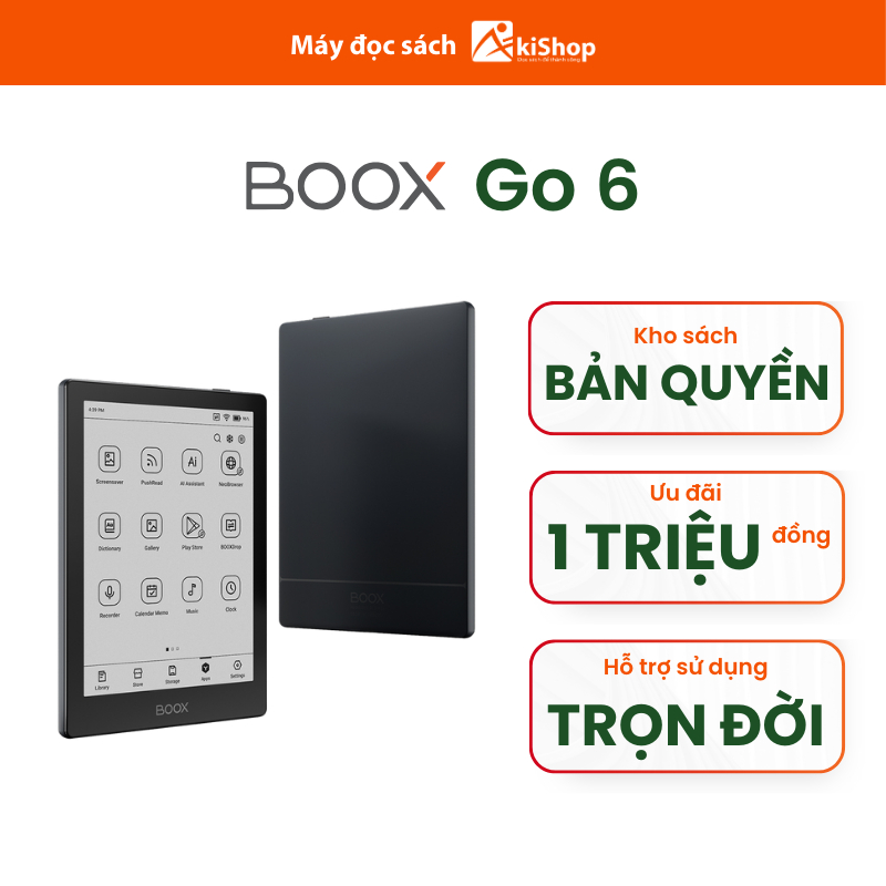Máy đọc sách Boox Go 6 Chính hãng Akishop | Shopee Việt Nam