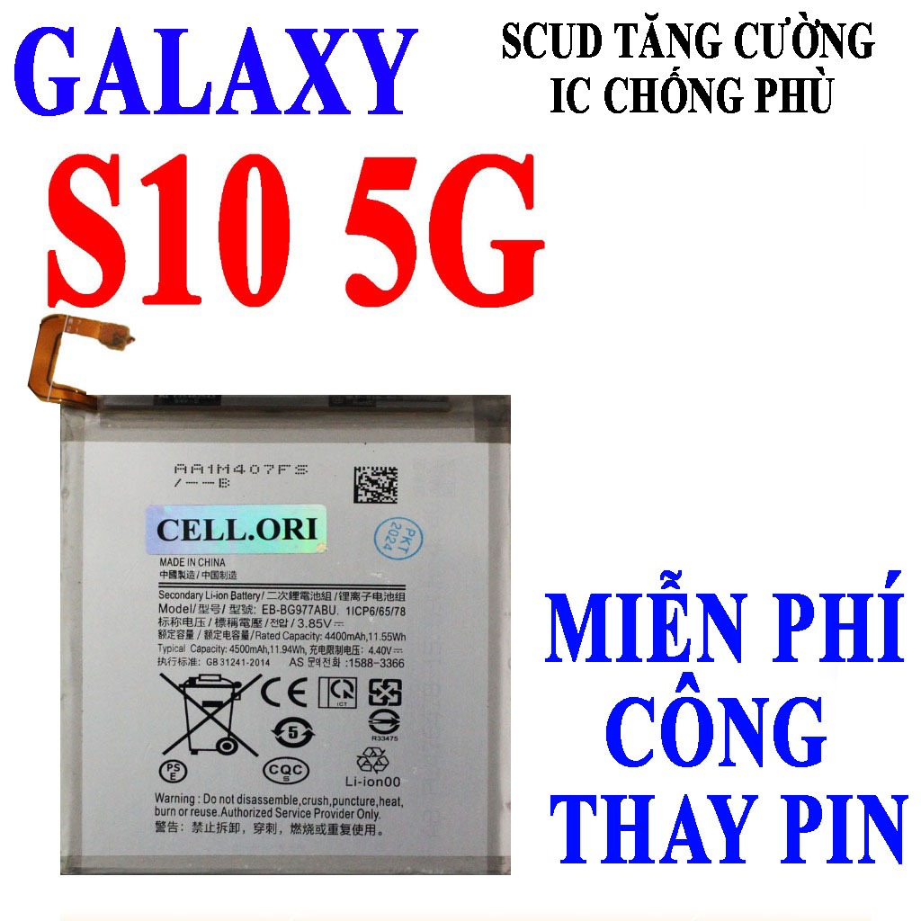 Pin Zin Hãng Scud dành cho điện thoại Samsung Galaxy S10 5G/S105G - EB-BG977ABU dung lượng ...