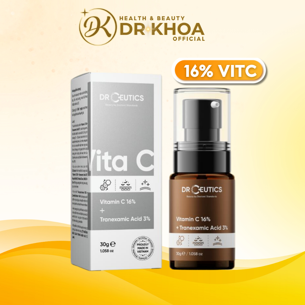 DRCEUTICS Serum Vitamin C 16% DrCeutics Ngăn Ngừa Lão Hóa Và Làm Sáng Da (30ml) | Shopee Việt Nam