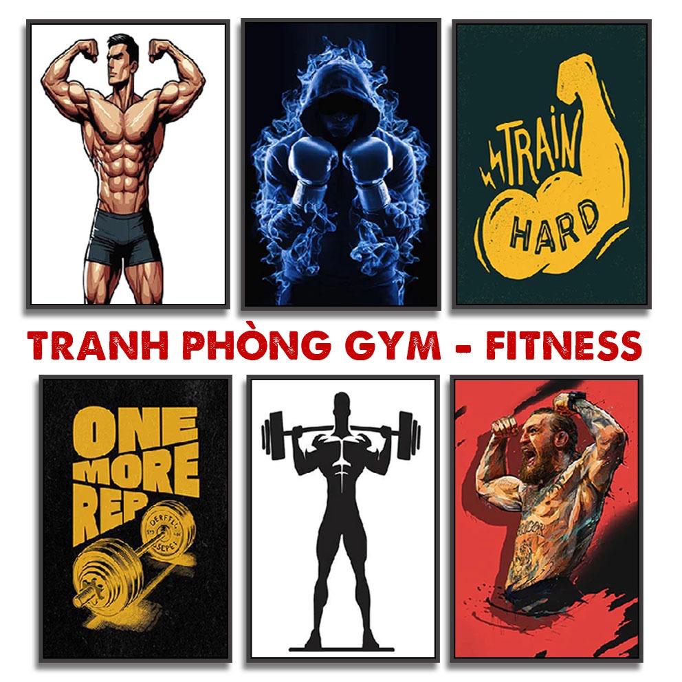 Tranh trang trí phòng gym,boxing , club đấm bốc ,Tranh canvas trang trí ...