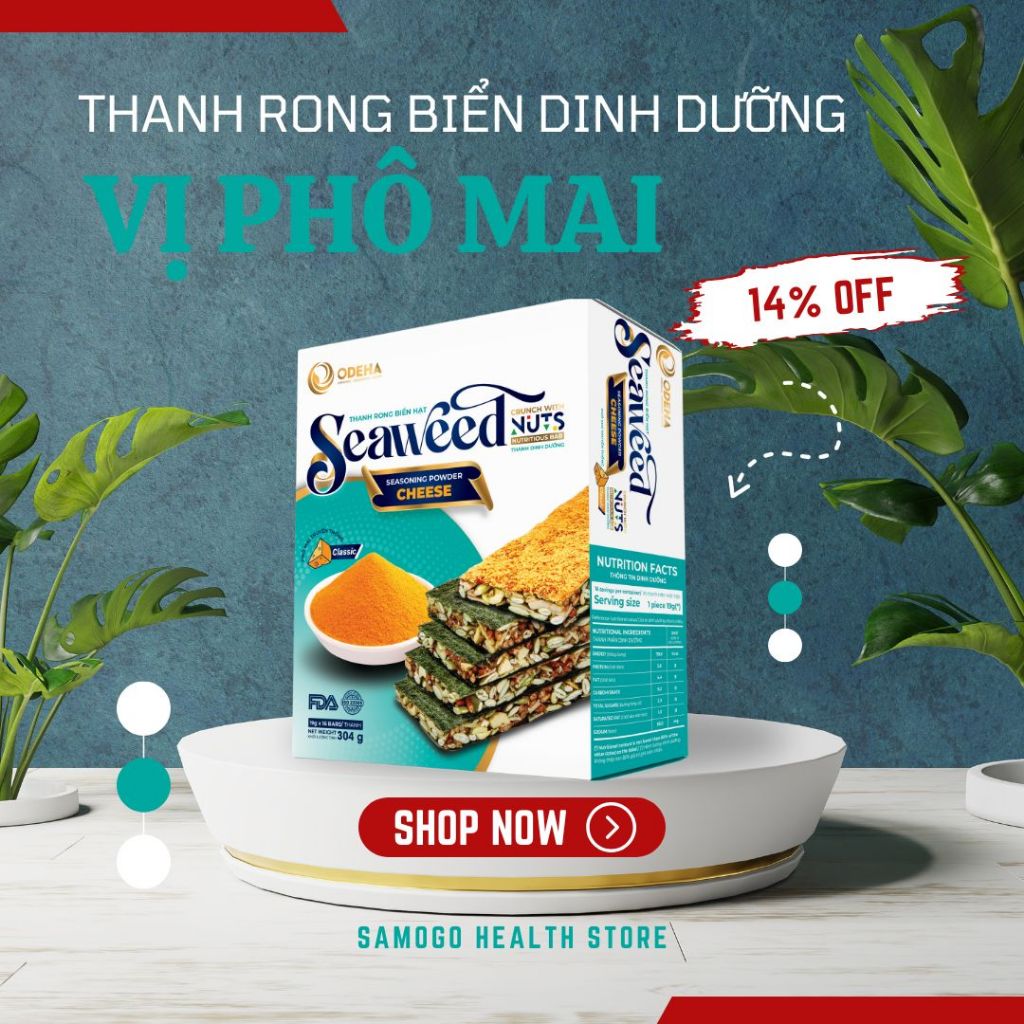 Thanh Rong Biển Hạt Dinh Dưỡng ODEHA Vị Phô Mai - Xuất Khẩu Mỹ - Hộp ...