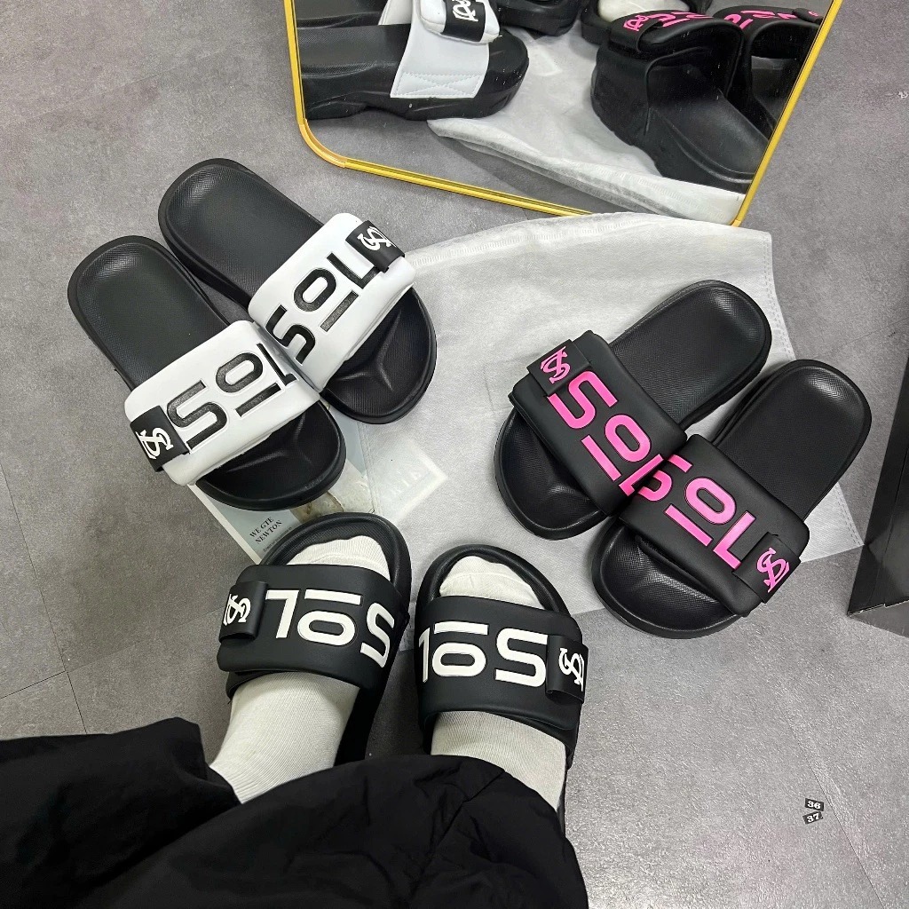 Dép quai ngang Unisex Quai Dán SOL Quai Dán Xé Nam Nữ Đế Cao Trendy, Đế Cao 4cm, | Shopee Việt Nam