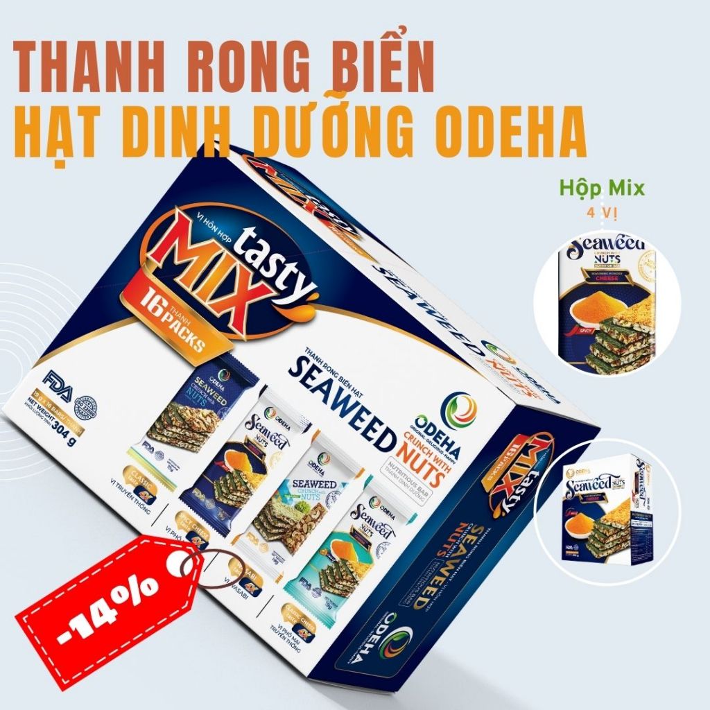 Thanh Rong Biển Hạt Dinh Dưỡng ODEHA Mix 4 Vị - Hàng Xuất Khẩu Mỹ - Hộp ...