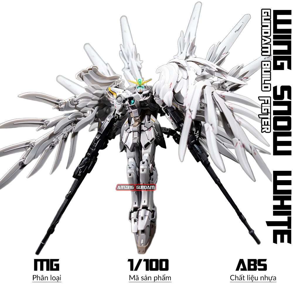 Mô hình MG Wing Snow White, 1/100 Mecha Fighter, Đồ chơi lắp ráp nhựa ...