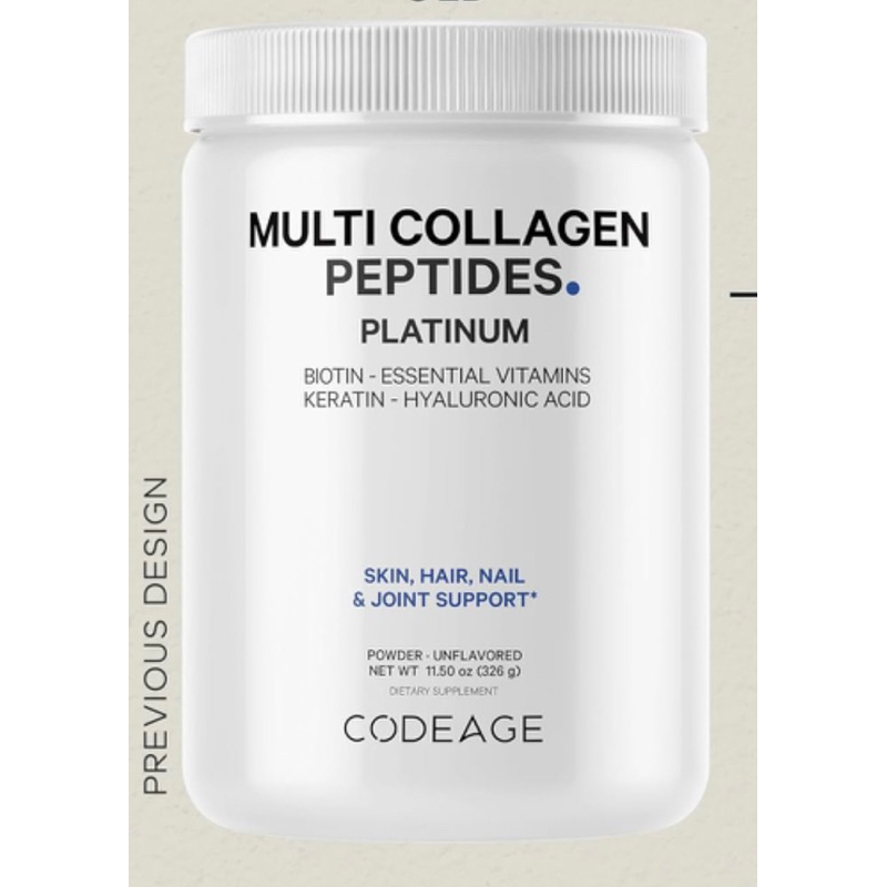 Bột Multi Collagen Peptides Platinum Codeage +Biotin 10000mcg+ Keratin, Bột+ Vitamin C,B6, D3 ...
