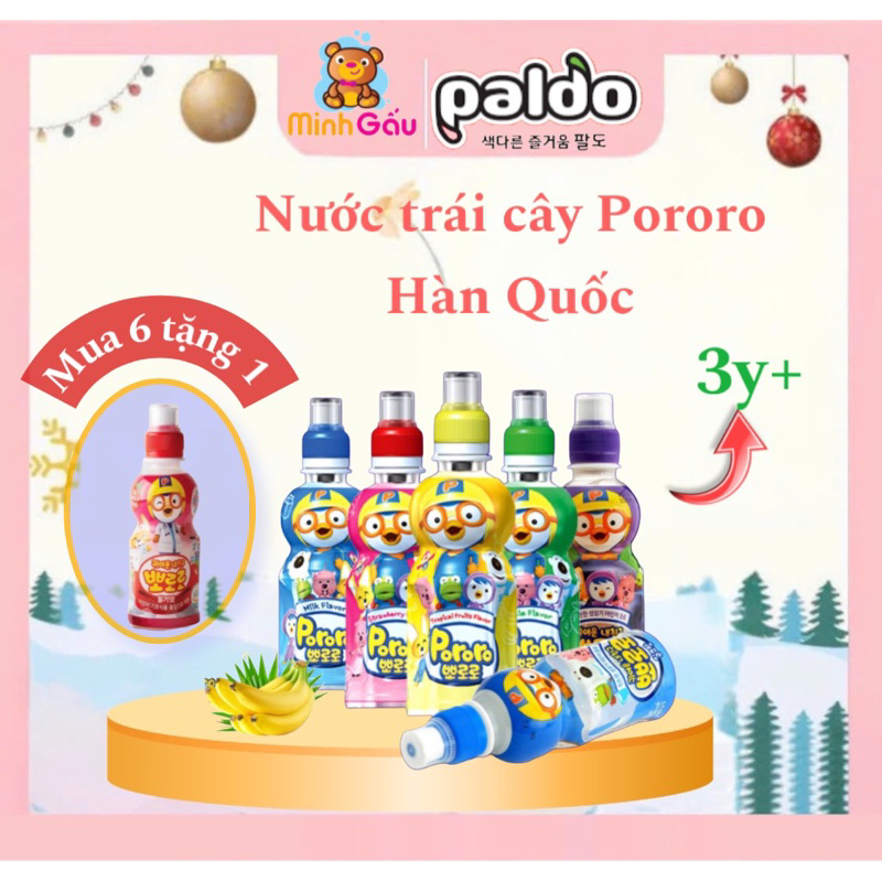 1 Thùng 24 Chai Nước Ép Trái Cây Thương Hiệu Paldo Pororo Hàn Quốc Giá Rẻ Nhất 235ml Date Mới ...