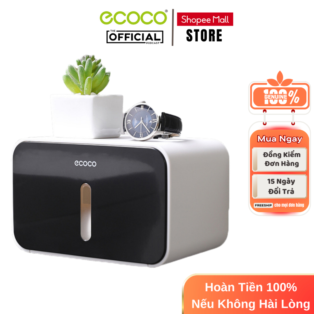 Hộp Đựng Giấy Dán Tường Nhà Vệ Sinh Ecoco E1903 Cao Cấp ,Hộp Giấy Chống Thấm Nước Chất Liệu Nhựa ...