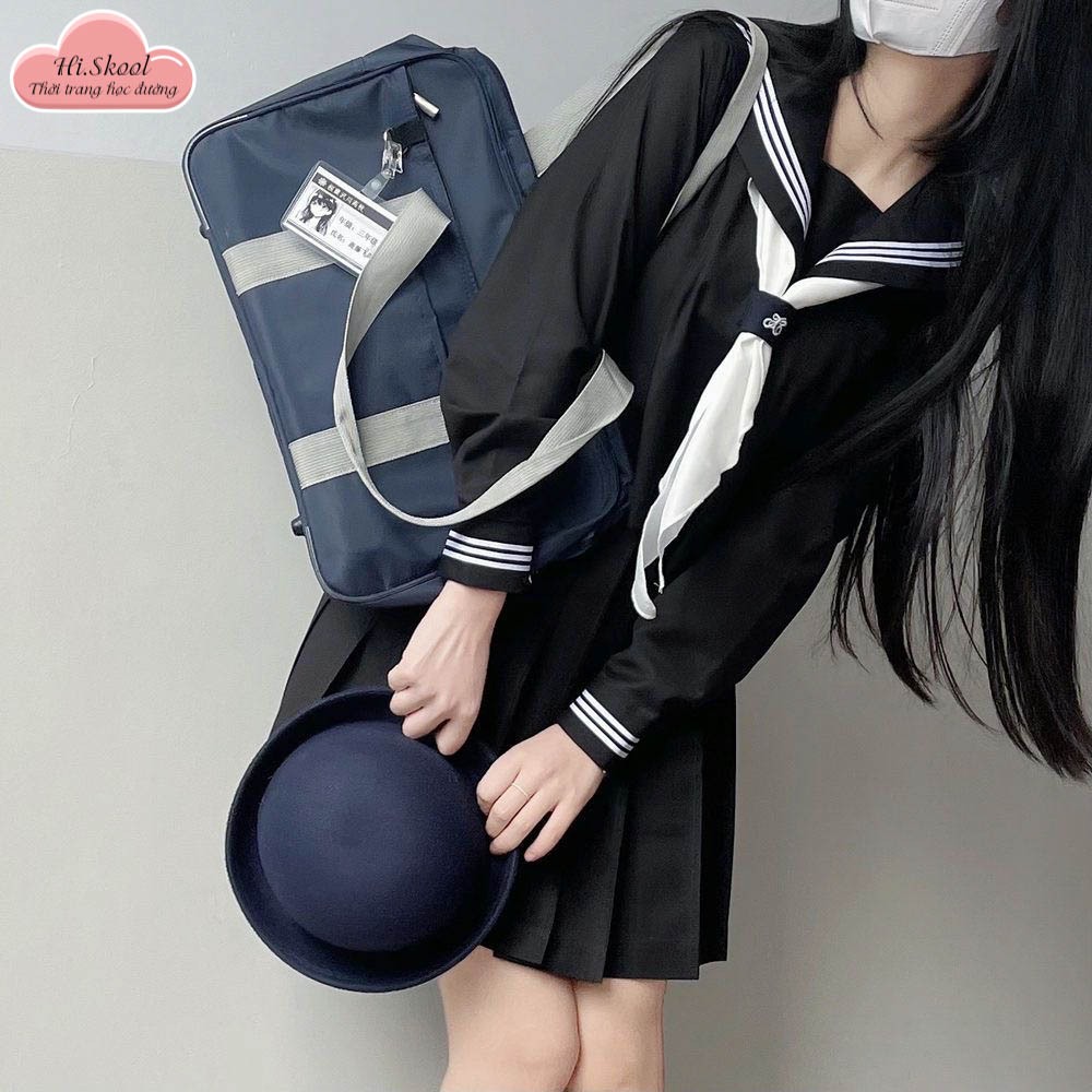 Set áo váy thuỷ thủ cosplay tay dài tay kèm nơ/ Seifuku JK phong cách ...