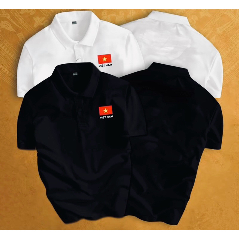 áo polo thêu cờ việt nam Unisex-Manuno | Shopee Việt Nam