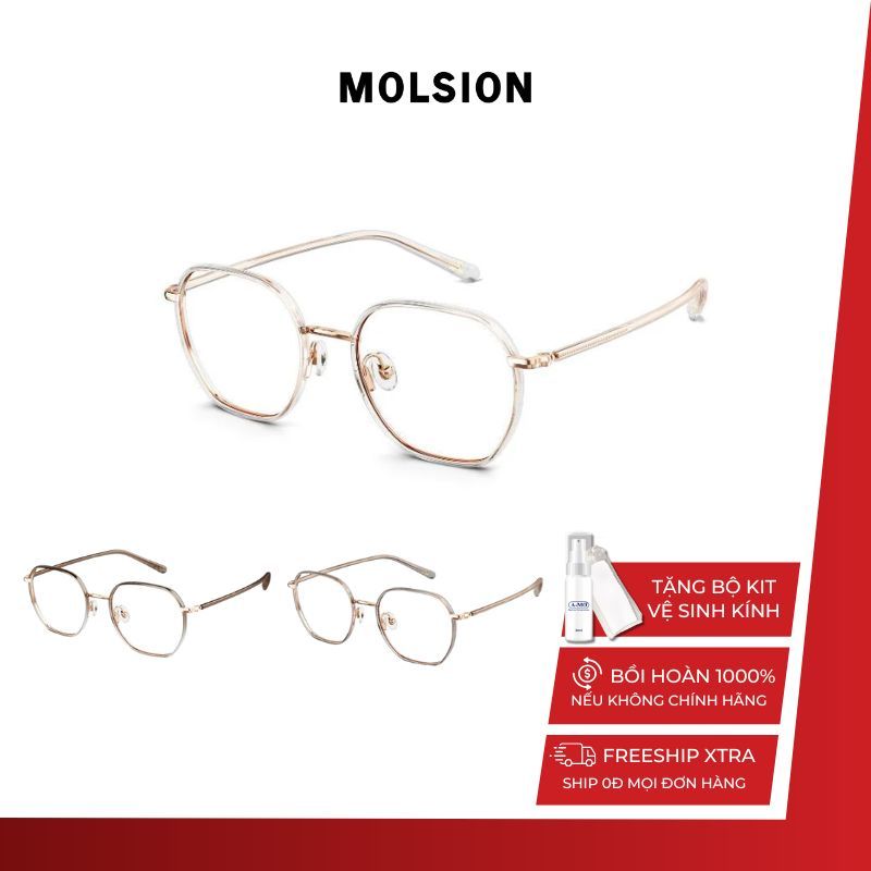 Gọng Kính Nữ Molsion MJ6188, Gọng Kính Cận Molsion Thời Trang Cao Cấp, Gọng Kính Đa Giác Sang ...