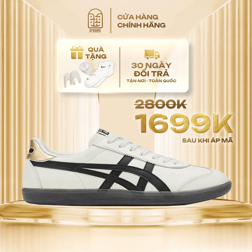Giày Onitsuka Tiger Tokuten White Black Gold chính hãng cho nam nữ, Onitsuka Tiger real fullbox ...