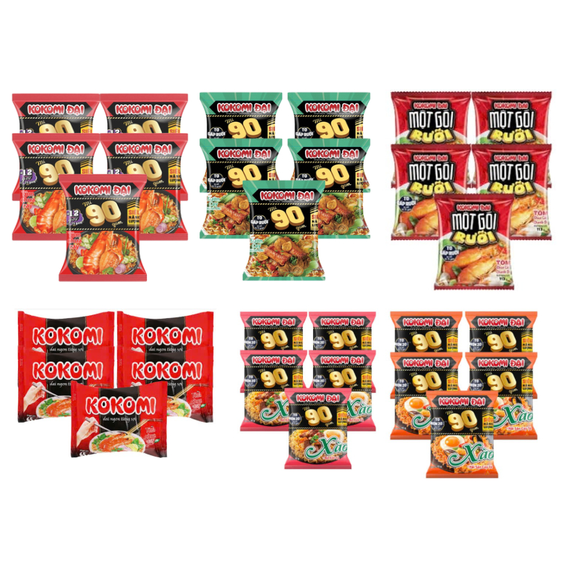 COMBO 5 GÓI Mì KOKOMI 65g/ KOKOMI Đại 90g/ KOKOMI Gói Rưỡi/ KOKOMI Xào Các Vị.... | Shopee Việt Nam