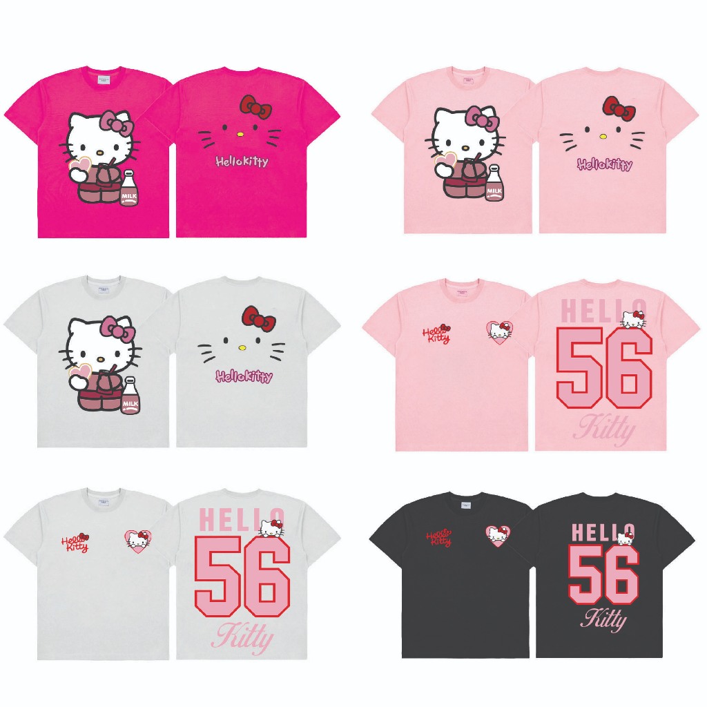 Áo thun Hello Kitty in hình cute dễ thương phông basic nam nữ form rộng ...