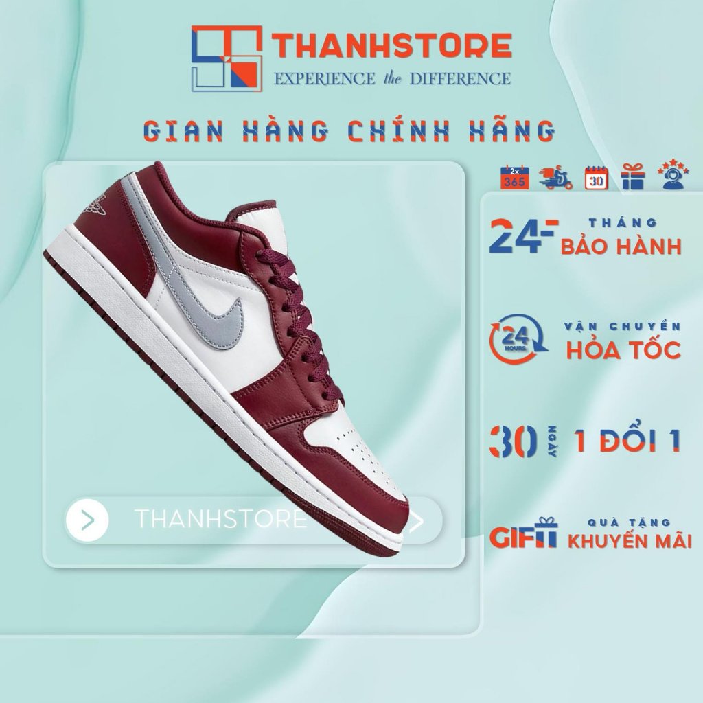 [CHÍNH HÃNG] Giày thể thao nam nữ trắng đỏ giày AIR JORDAN 1 LOW 'WHITE ...
