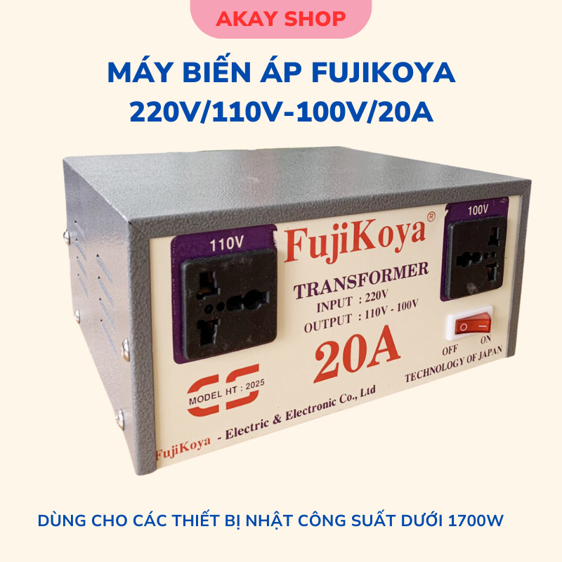 Biến Áp FujiKoya Chuyển Điện 220V Ra 110V, 100V công suất 20A. dành cho Hàng trong nước Nhật,Mỹ ...