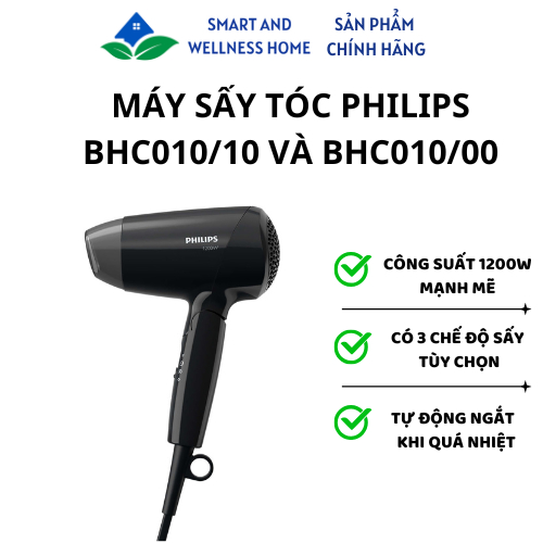 Máy sấy tóc Philips BHC010/10 và BHC010/00 - Bảo hành 24 tháng | Shopee ...