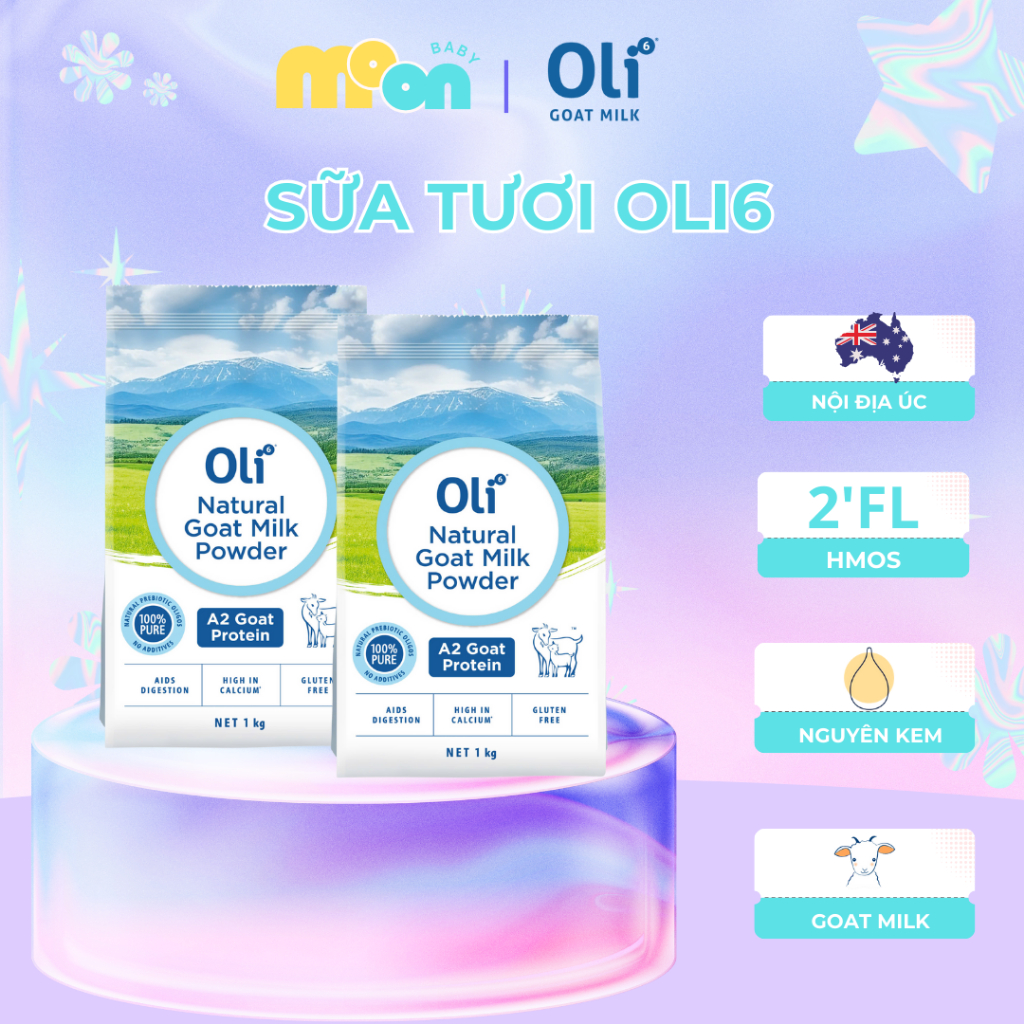 (Chính hãng) Sữa Tươi Nguyên Kem A2 Đạm Dê Oli6 ( 1Kg) - Nội địa Úc, Dành cho bé từ 1 tuổi ...