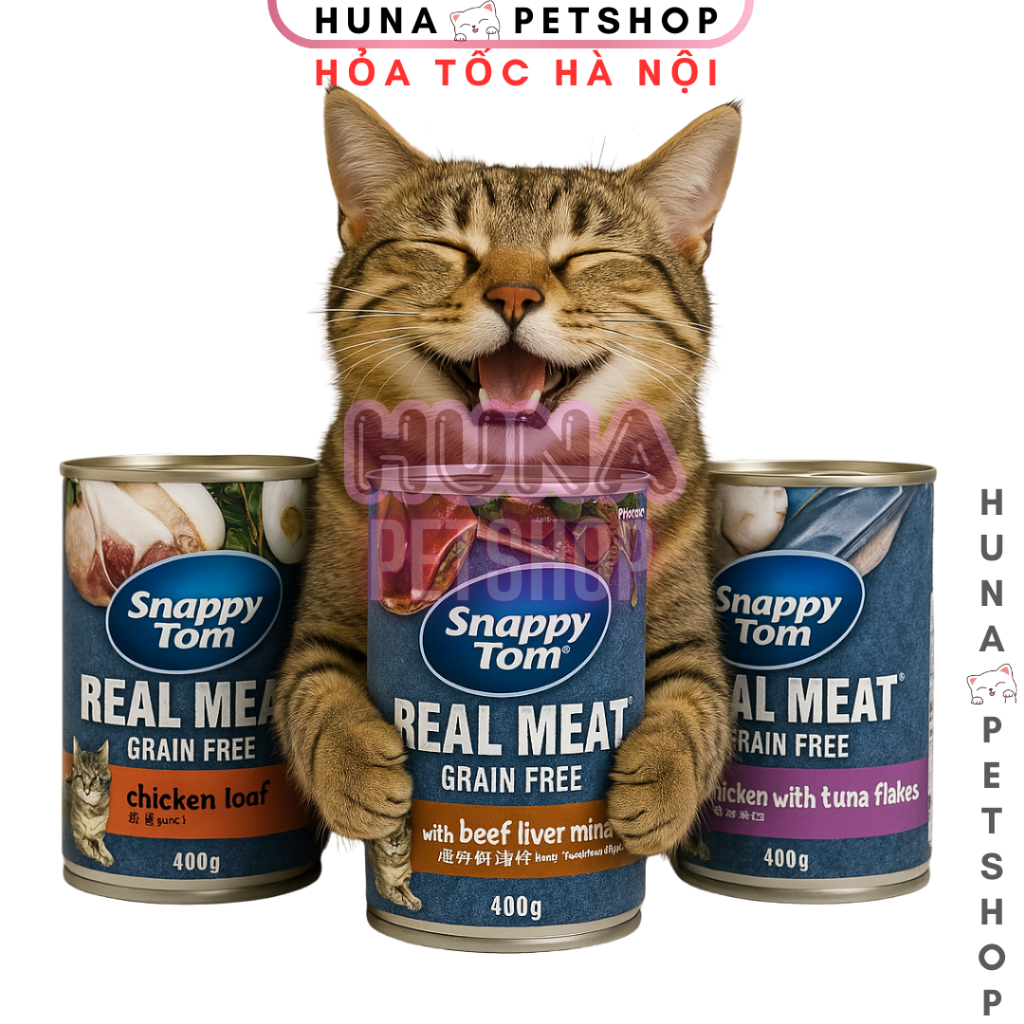 Pate Snappy Tom Lon 400g Real Fish & Real Meat - Thức Ăn Cho Mèo Snappy Tom 400g - Huna | Shopee ...