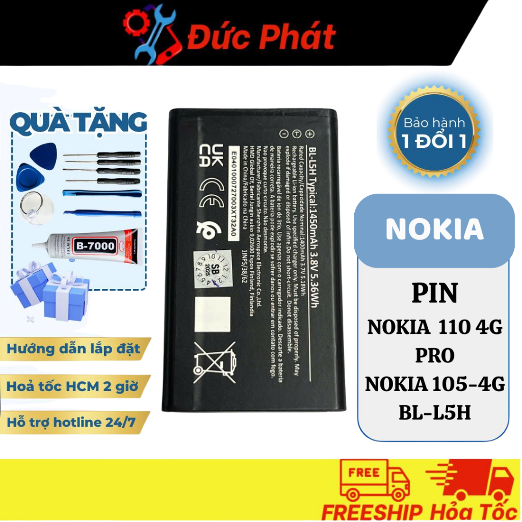 PIN THAY THẾ Nokia BL-L5H / Nokia 110-4G Pro / Nokia 105-4G | Shopee ...