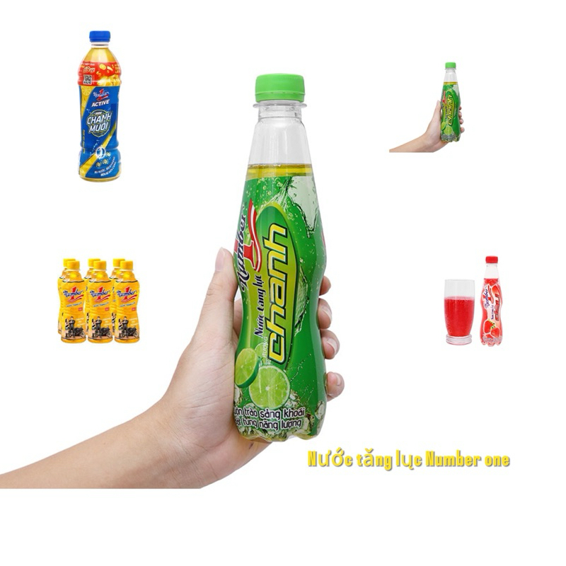 Lốc 6 chai nước tǎng lực Number one đủ vị (chanh,vàng ,chanh muối ,dâu ...