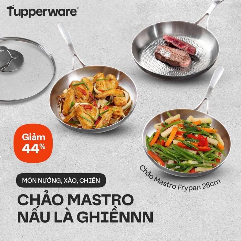 Chảo Mastro Frypan 28cm Nắp Kính Tupperware chính hãng | Shopee Việt Nam