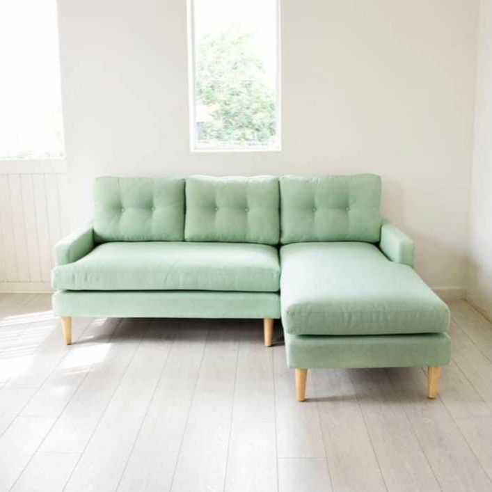 Ghế sofa Góc L 2m4 x 1m6 bọc nỉ tặng kèm gối decor cho phòng khách, Spa | Shopee Việt Nam