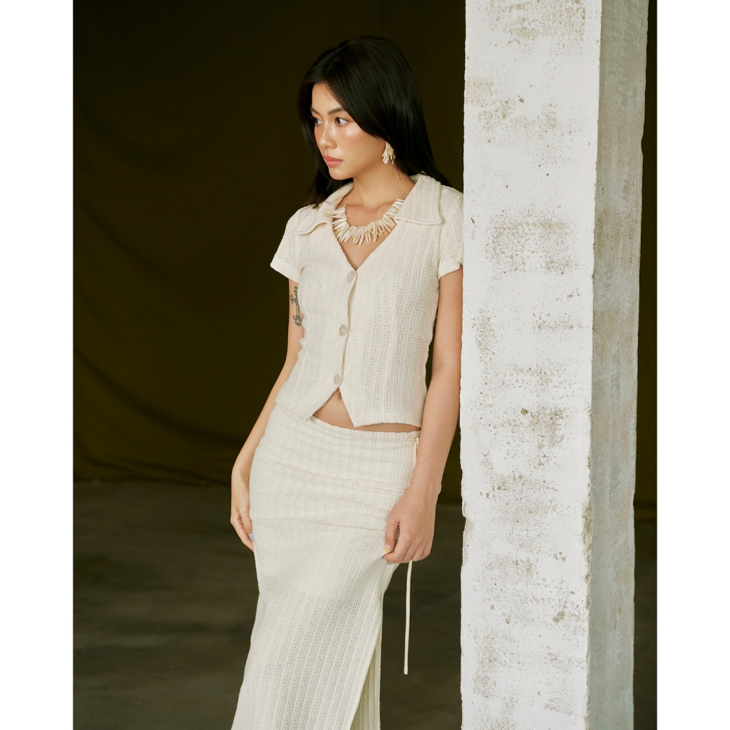 Áo Dáng Ôm | Ivory Sunset Top | CHEN Inspired | Shopee Việt Nam