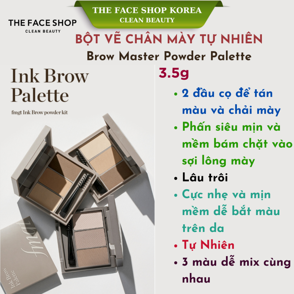Bột kẻ chân mày 3 màu The Face Shop Brow Master Powder Palette 3.5g ...