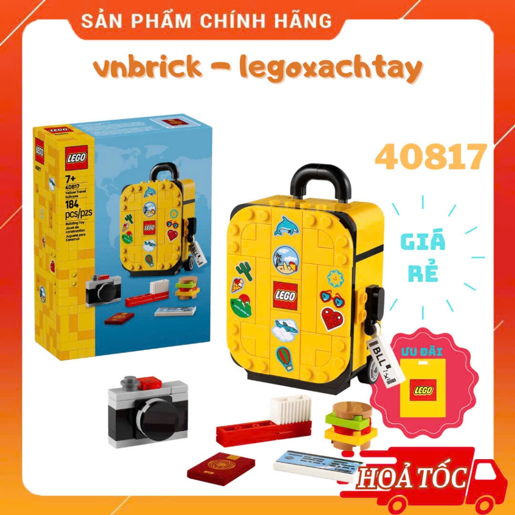 LEGO 40817 Yellow Travel Suitcase Vali Du Lịch Màu Vàng | Shopee Việt Nam
