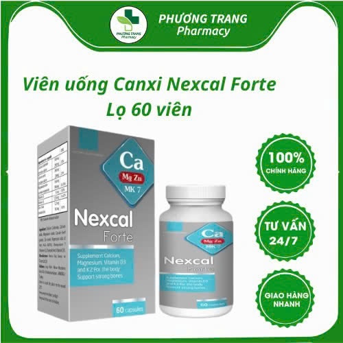 Viên uống bổ xương khớp Nexcal Forte bổ sung canxi, vitamin D3, K2 và ...