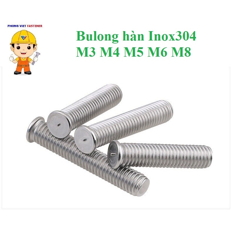 (Inox 304) M3-M8 bulong hàn nổ,bulong hàn chập inox 304 M3-M8 | Shopee Việt Nam