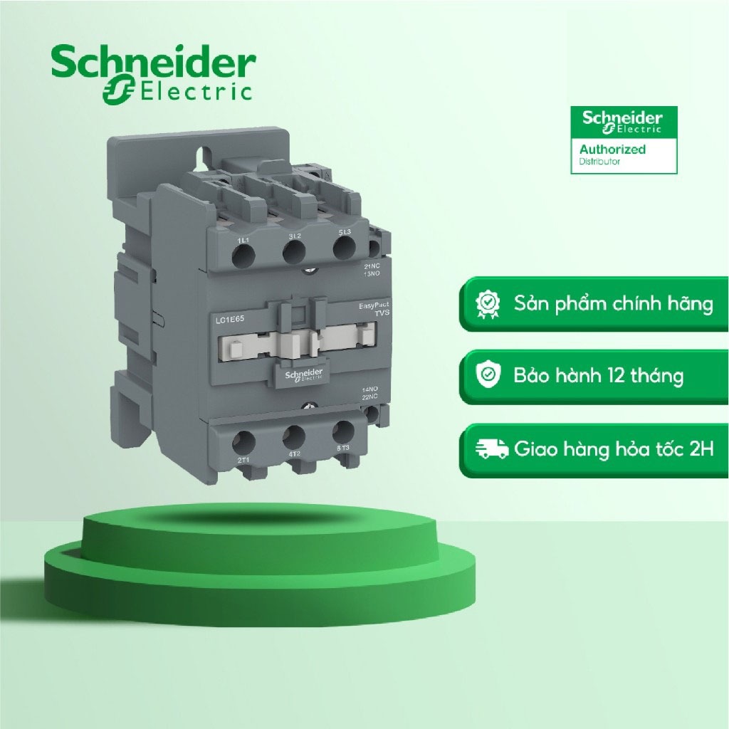 Khởi động từ SCHNEIDER LC1E65M5 - 65A - 30kW - 220VAC Coil - 1NO+1NC ...