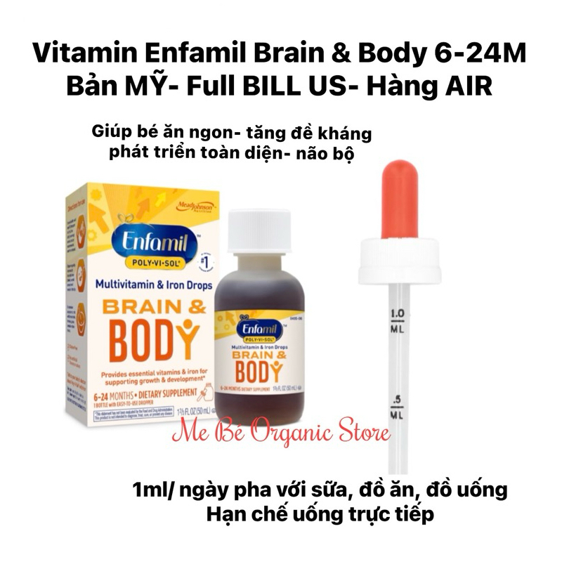 [ NỘI ĐỊA MỸ- FUL BILL- AIR -2026 ] Vitamin Enfamil Brain & Body cho ...
