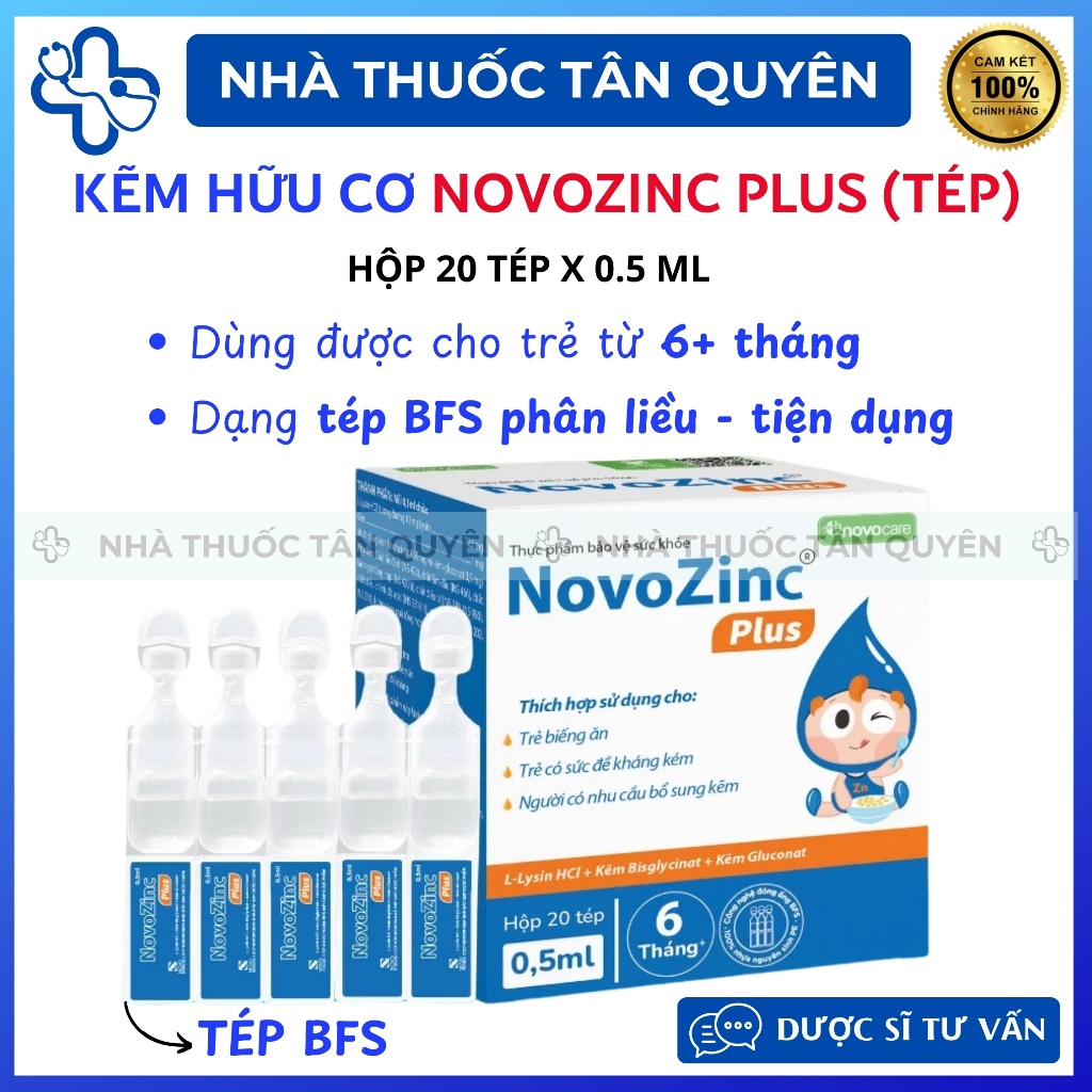 NovoZinc Plus dạng tép BFS - Giúp bổ sung Kẽm hữu cơ & Lysin cho bé ...