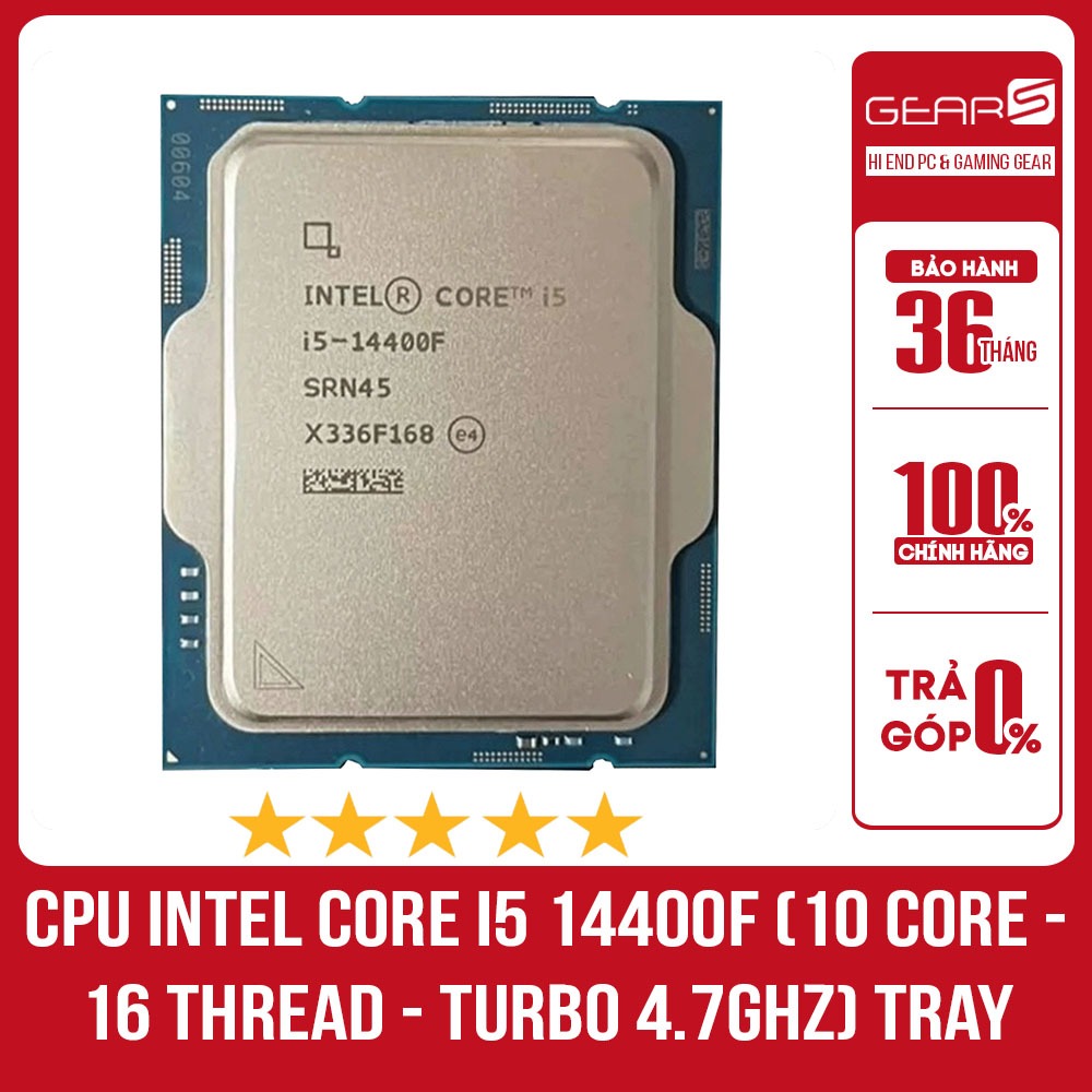 [FULL VAT] CPU Intel Core i5 14400F (10 Core - 16 Thread - Turbo 4.7Ghz) Tray - Bảo hành 36 ...