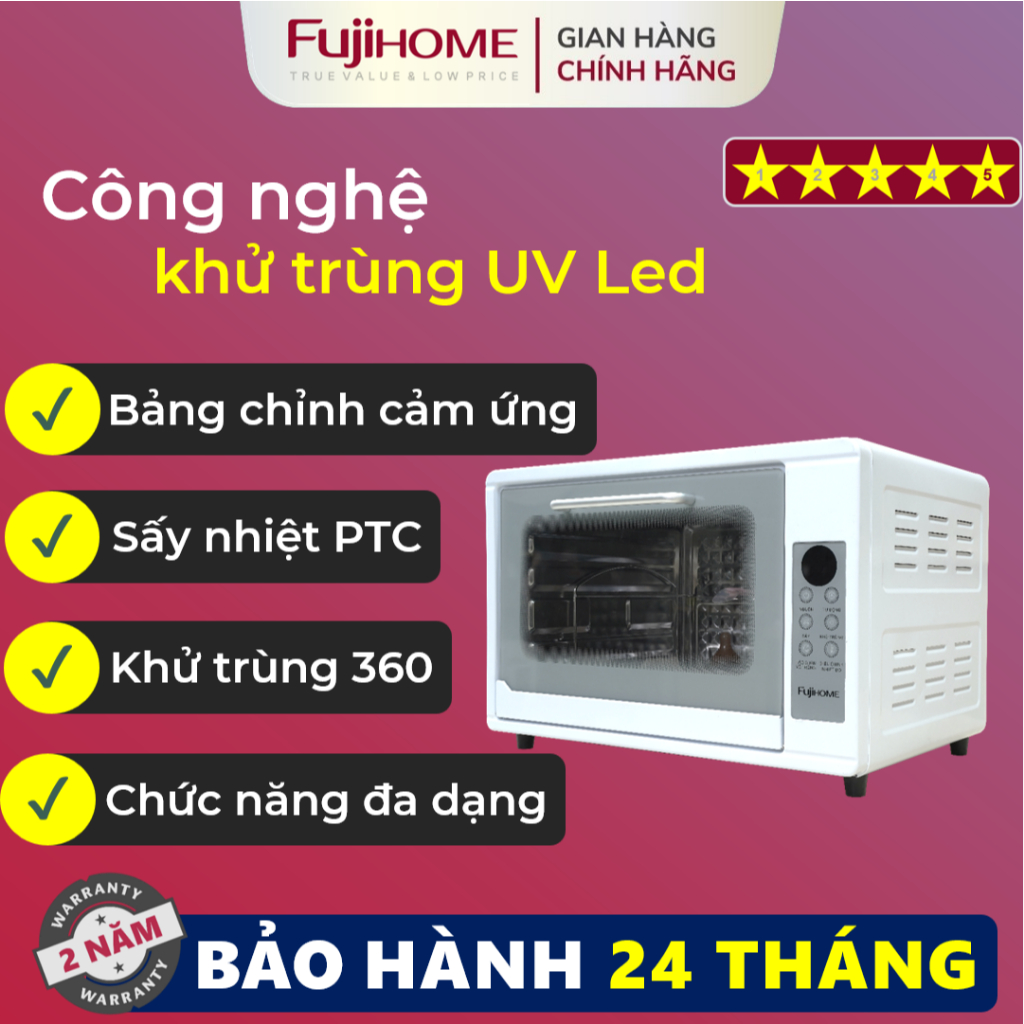 Tủ sấy tiệt trùng đa năng 38L DD38 FUJIHOME, Máy sấy khô công Nghệ UVC LED - Khử Trùng Sấy Nhanh ...