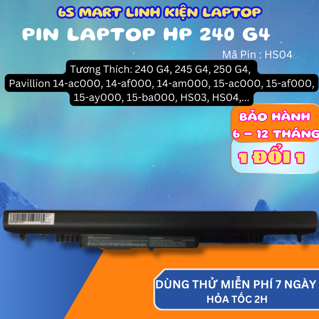 Pin HS04 HS03 Cho Laptop HP 240 245 246 250 G4 Series, Notebook 14 ...