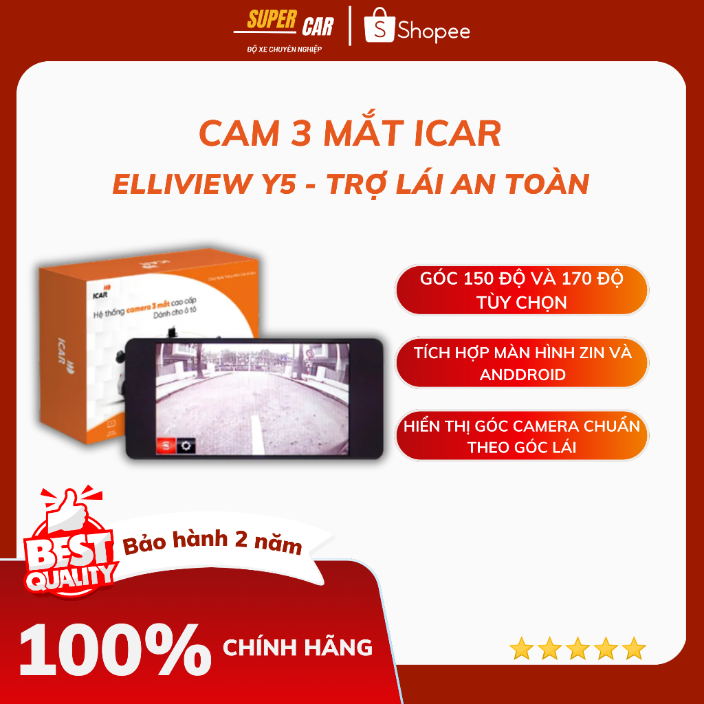 Camera 3 mắt Elliview Y5 ICAR Hiển Thị Ngay Trên Màn Hình Zin Cắm Zắc ...