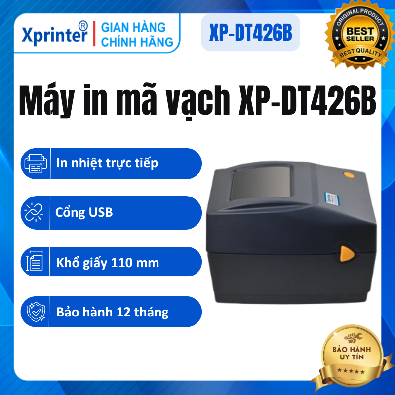 Máy in mã vạch Xprinter XP-DT426B USB | Shopee Việt Nam