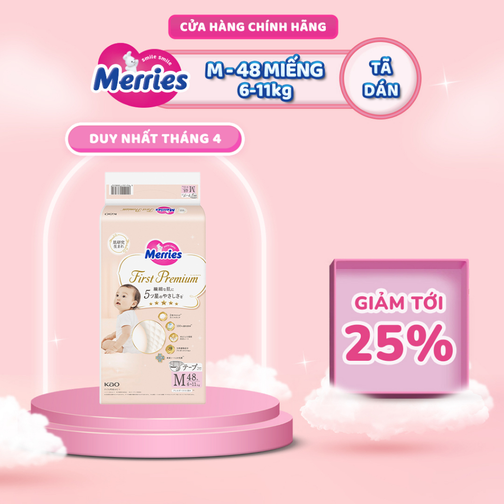 [3.4 LIVE Lucie Nguyễn] Tã Dán Merries First Premium Đủ Size NB66/S60 ...