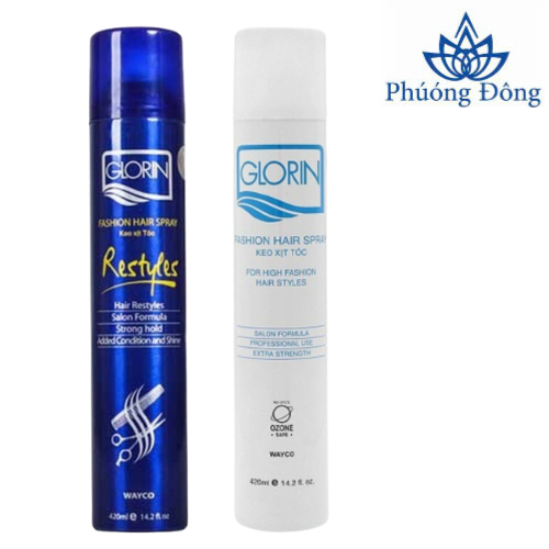 Keo xịt tóc mềm hoặc cứng Glorin 420ml Chính hãng | Shopee Việt Nam