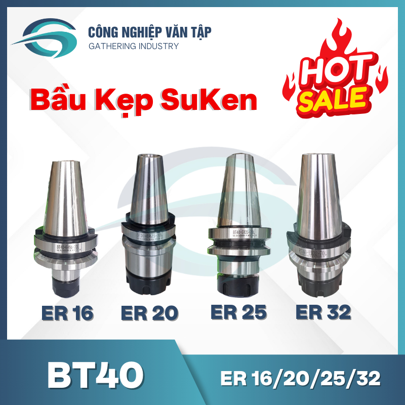 Bầu Kẹp SUKEN BT40 ER16/20/25/32 độ dài 70L, độ chính xác cao 0.003mm | Shopee Việt Nam