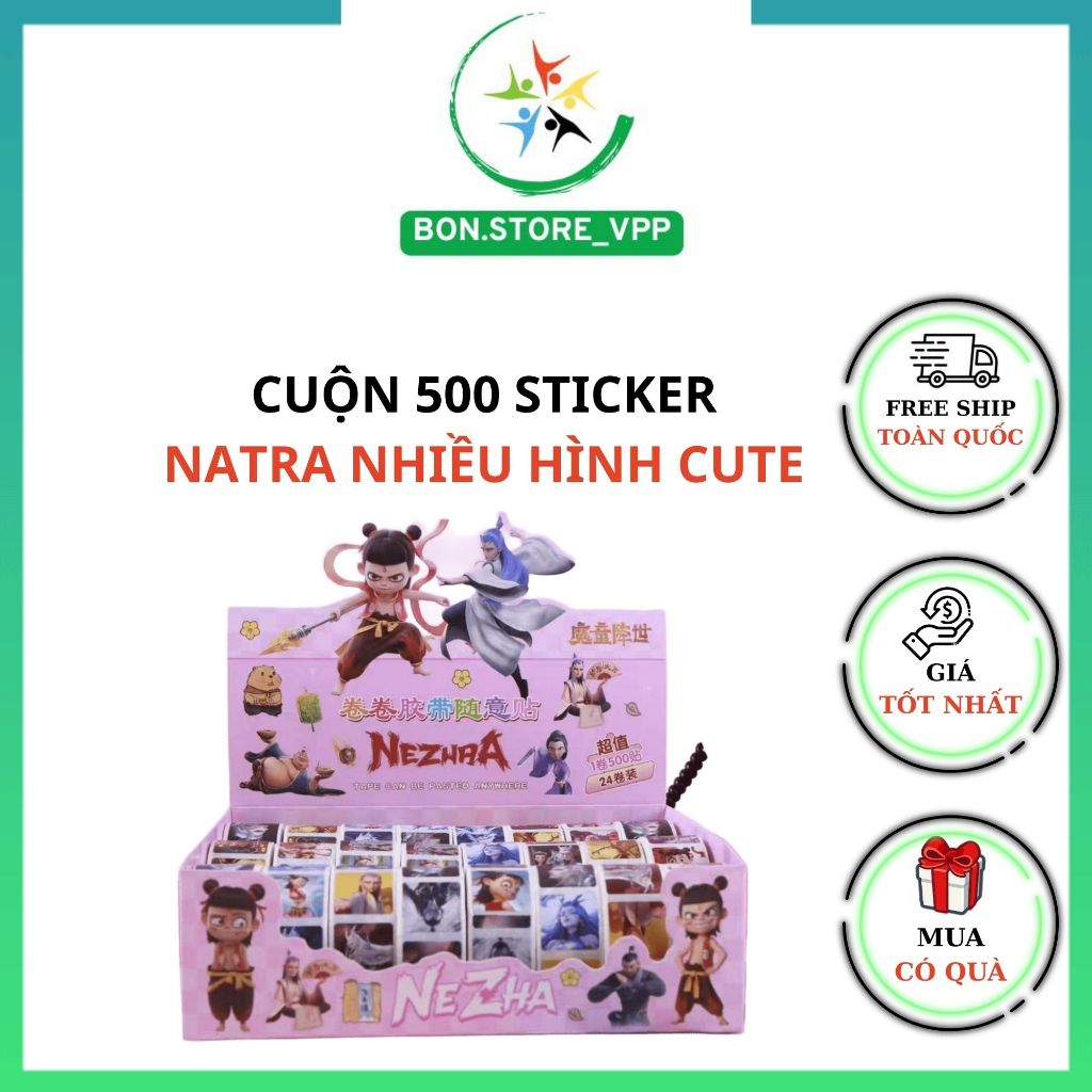 Cuộn Sticker 500 Tấm Natra Ma Đồng Náo Hải BON.STORE , Nhiều Mẫu Đáng ...
