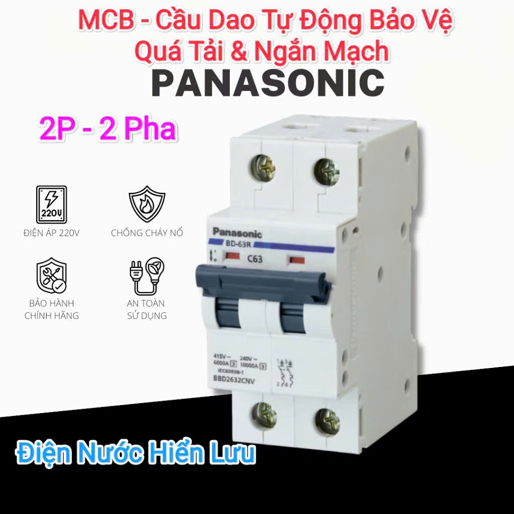 Cầu Dao Tự Động MCB 2P/ 2 Pha Panasonic (Dòng C Curve 06kA) - Bảo Hành Chính hãng | Shopee Việt Nam