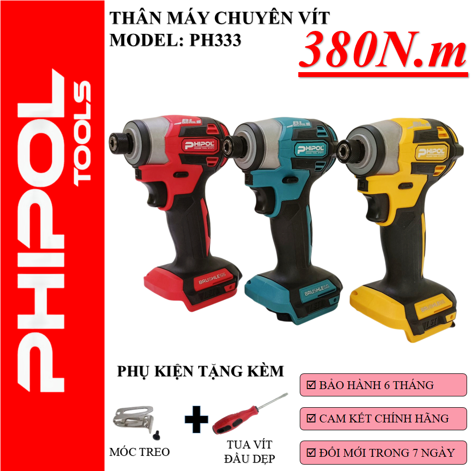 Thân chuyên vít PH333 Phipol , trước sau đều có chỉnh tốc , 4 chế độ ...